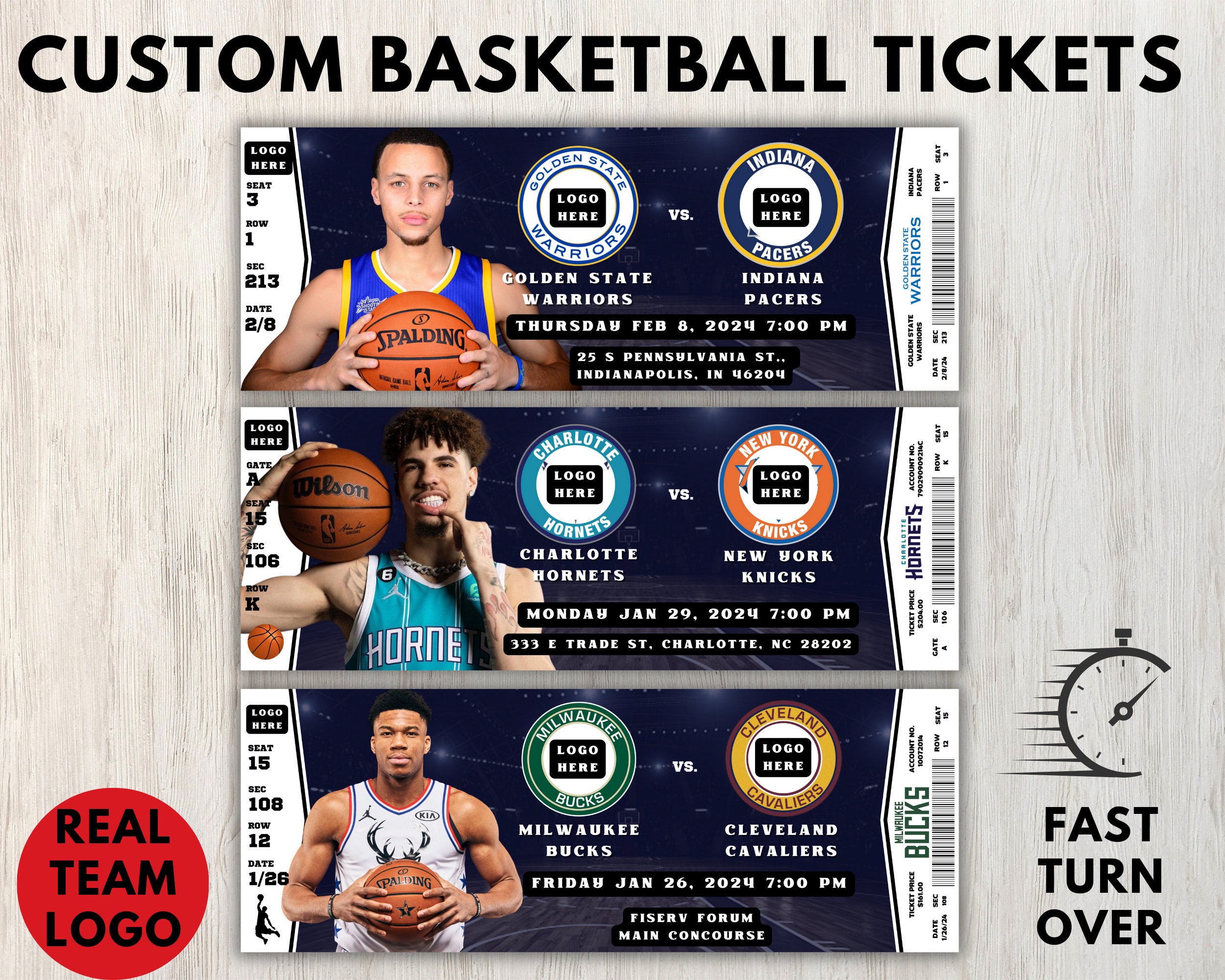 Custom Basketball Tickets, NBA Tickets, Basketball Game Ticket, Sports ...