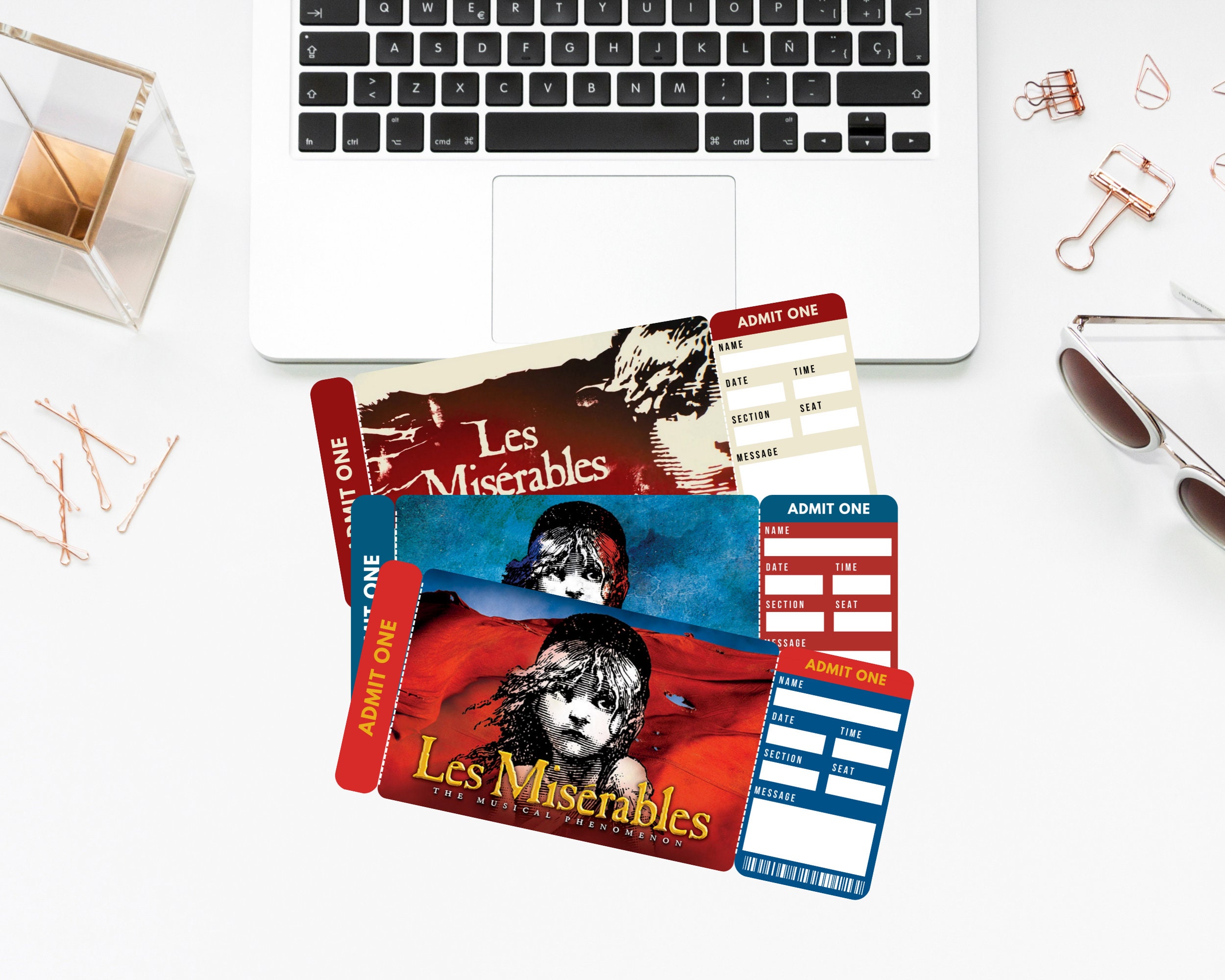 PRINTABLE Les Miserables Ticket, Les Miserables Broadway Surprise ...
