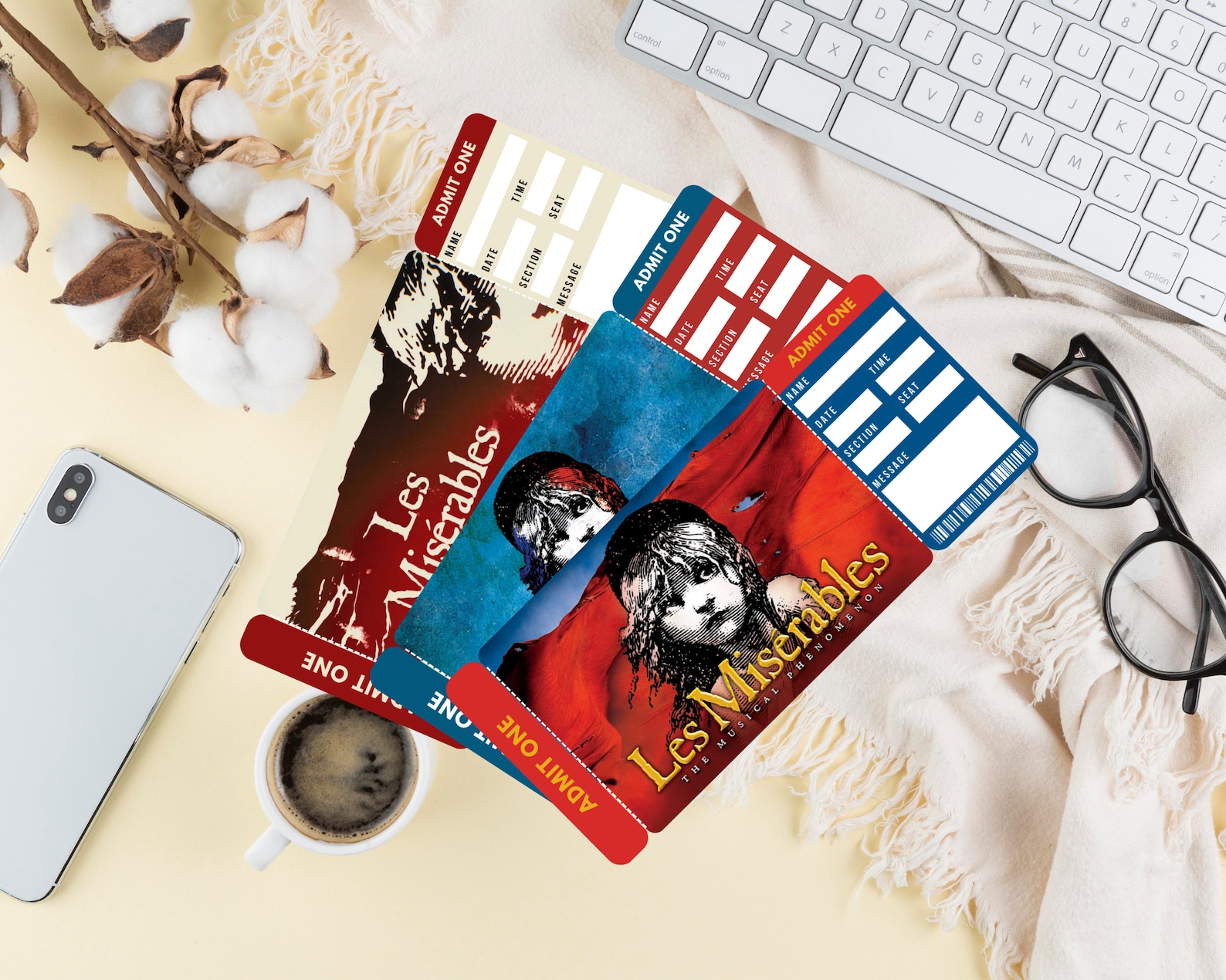 PRINTABLE Les Miserables Ticket, Les Miserables Broadway Surprise ...