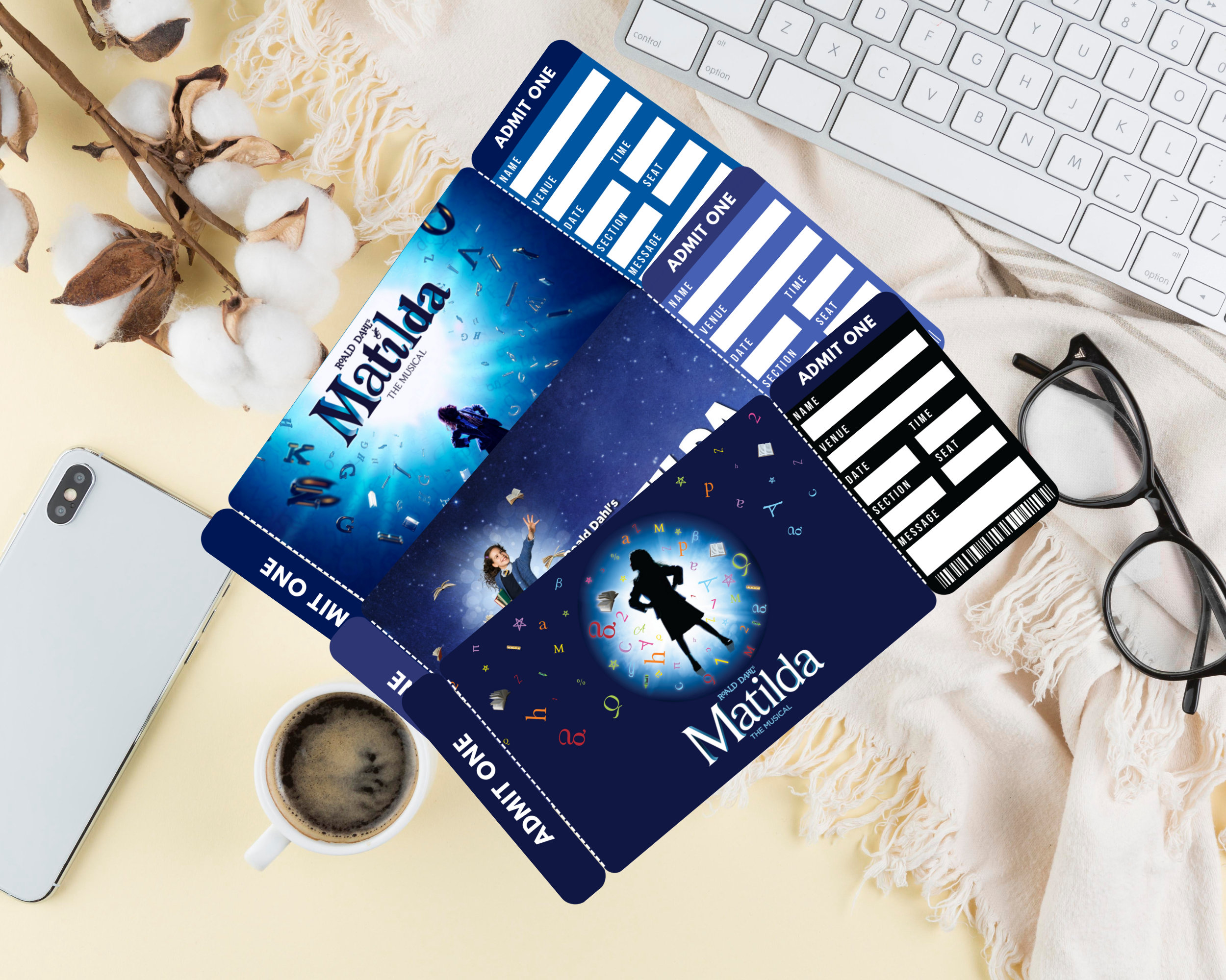 Printable Matilda Broadway Surprise Ticket, Matilda Ticket, Matilda the ...