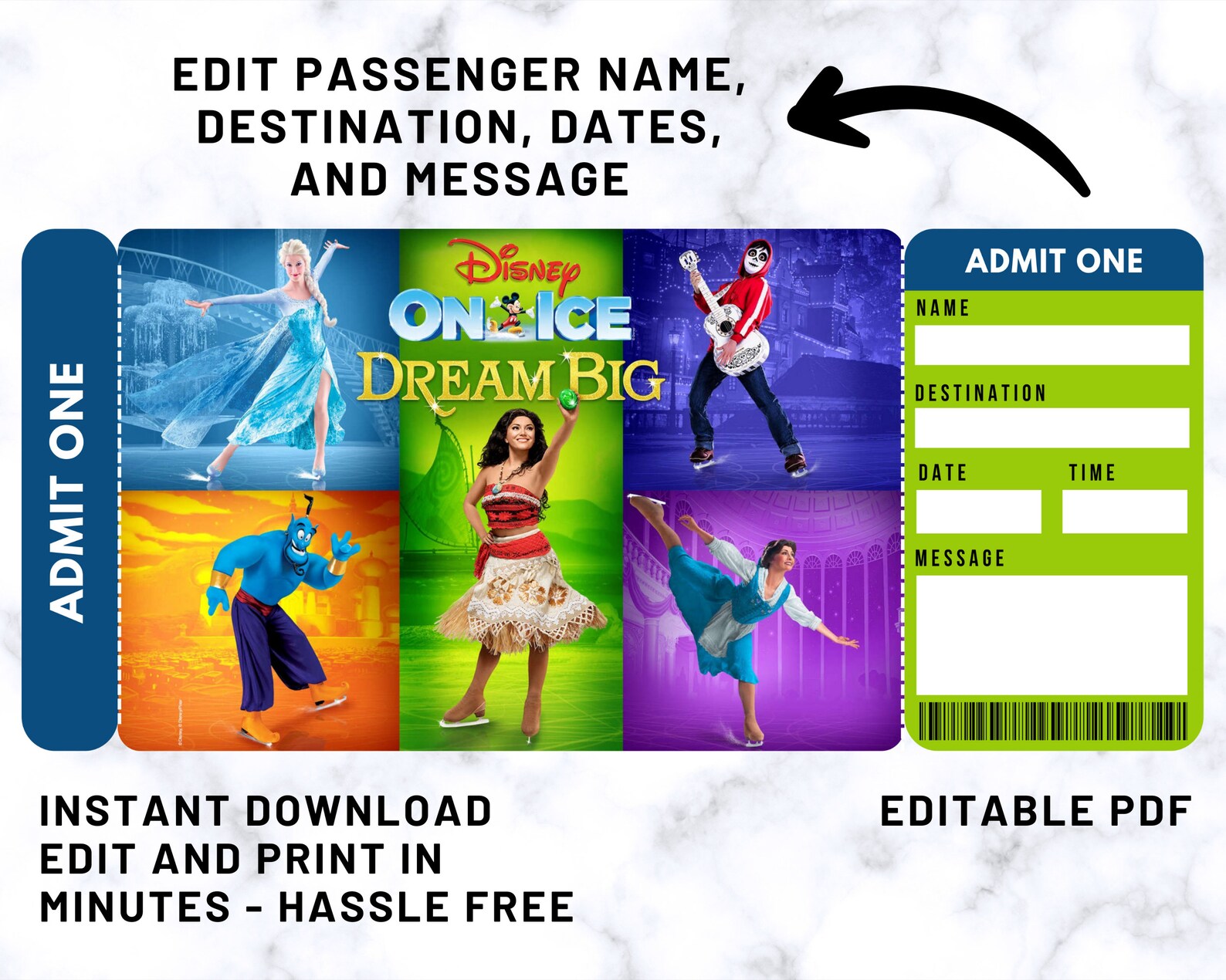 On Ice Printable Ticket, Surprise Reveal Ticket, Into the Magic Ticket ...