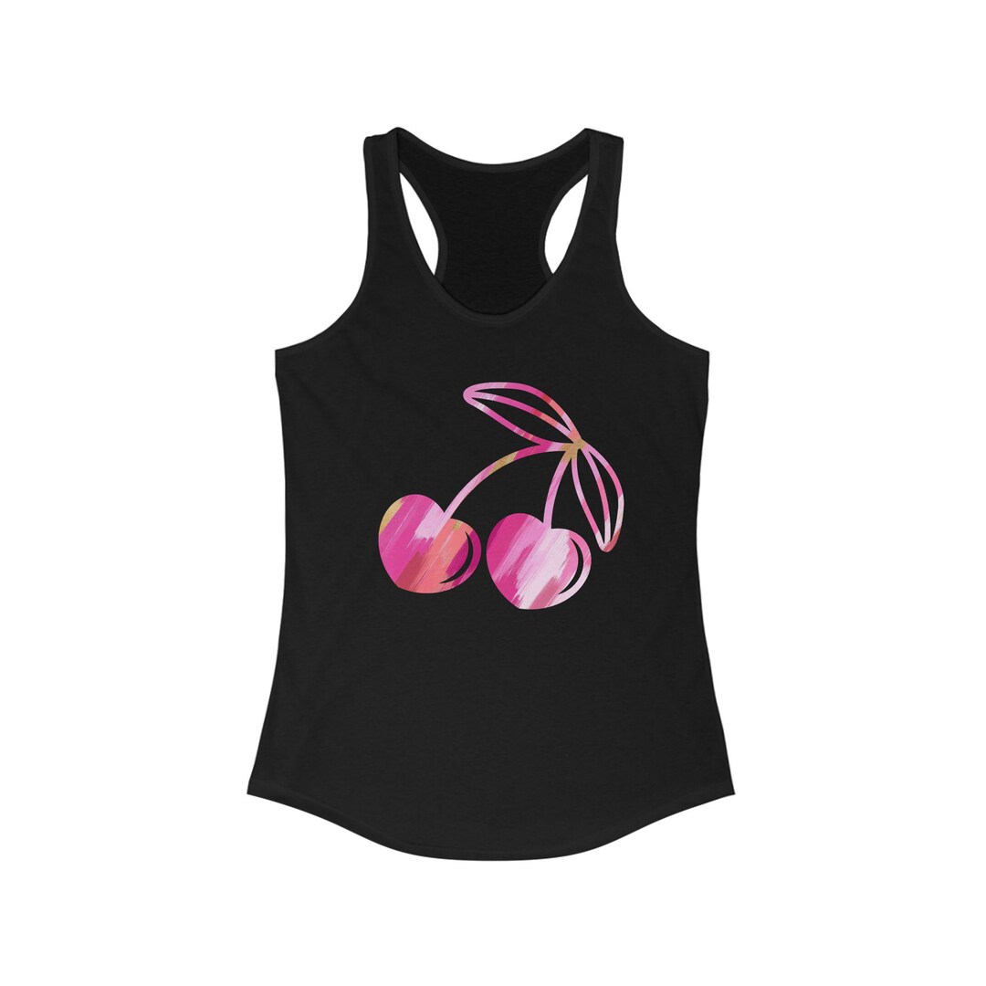 Cherry Tank Top Cherries Tank for Woman Pink Cherry Tank Top Gift Woman ...