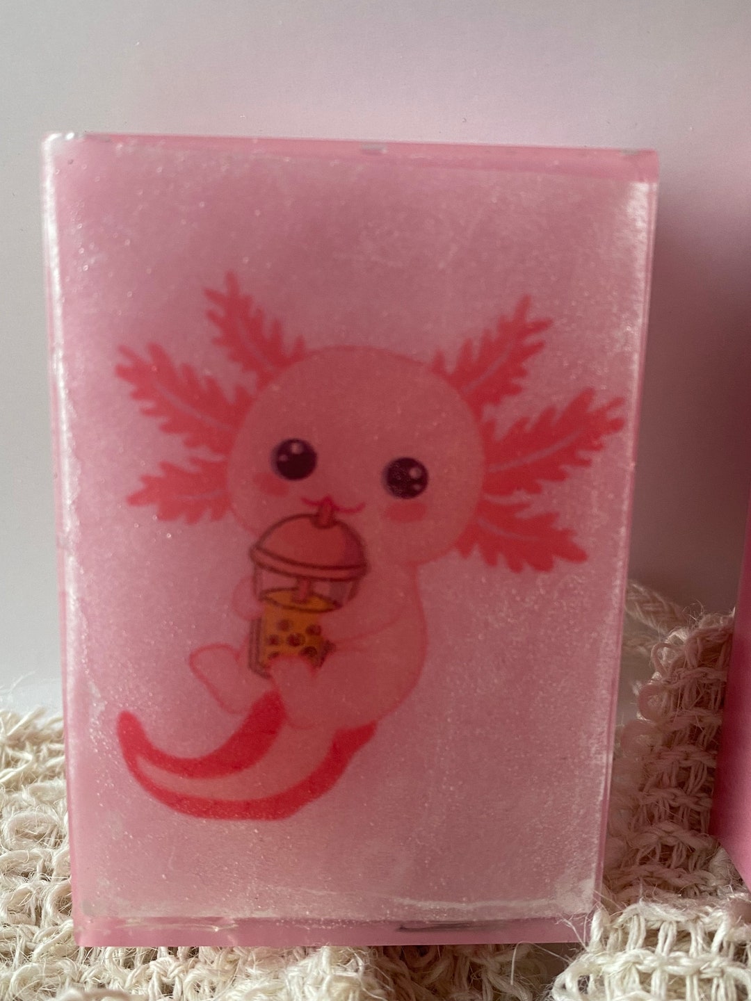 Axolotl Pictured on Soap Pink With Black Raspberry and Vanilla Scent ...