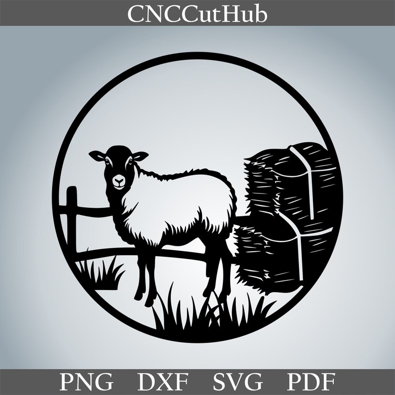 Sheep Scene Dxf, Animals Cut File for Laser Dxf Plasma Cnc Metal Wall ...