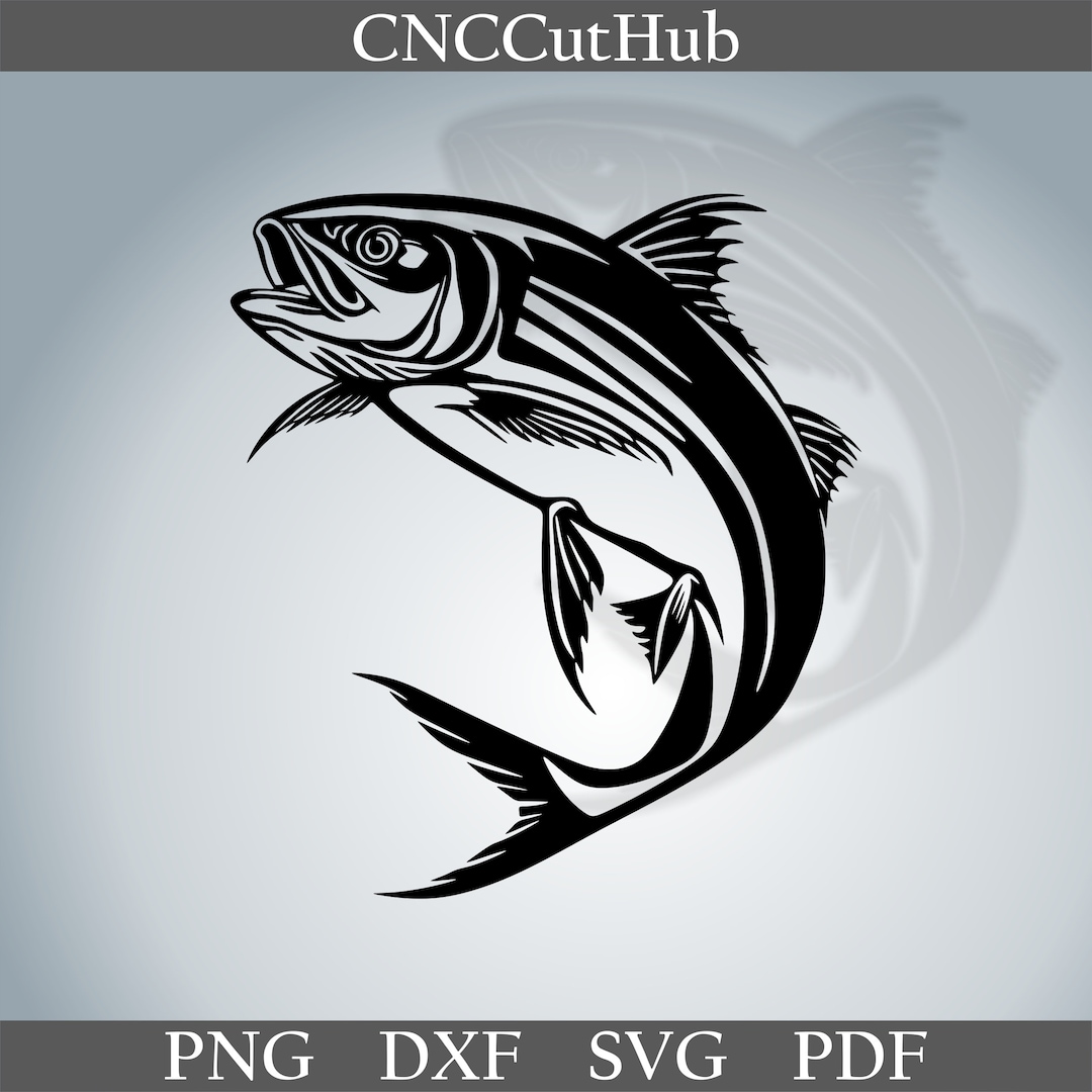Trout Svg Cut File, Pike Fishing Svg, Salmon, Silhouettes Dxf File ...