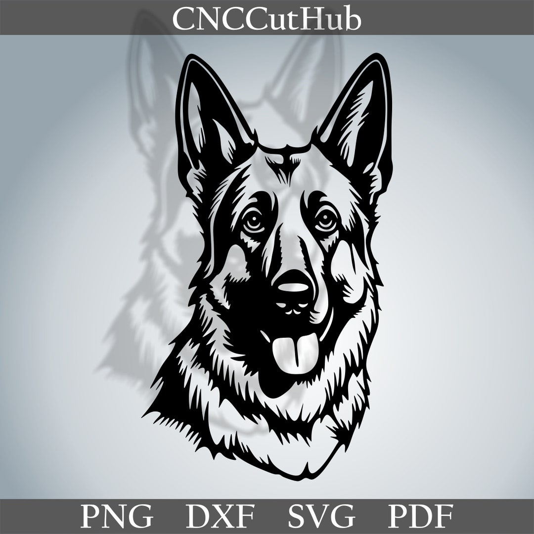 German Shepherd Dxf, Animals Cut File for Laser Plasma, Cnc Metal Decor ...