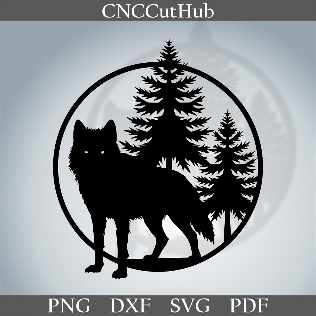 Wolf Scene Dxf, Animals Cut File for Laser, Dxf Plasma, Cnc, Metal Wall ...