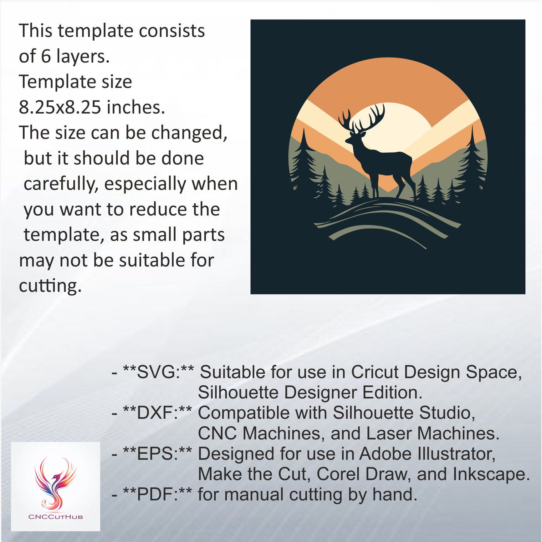 Deer Scene 3D Shadow Box SVG Templates, Wall Decor, Cricut, Paper Wood ...