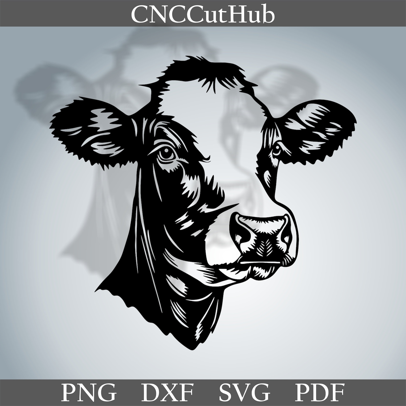Cow Head Dxf Animals Cut File for Laser Dxf Plasma Cnc Metal Wall Decor ...
