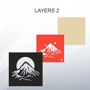 Mountains 3D Volcano Shadow Box SVG 4 Templates Wall Decor Cricut Paper ...