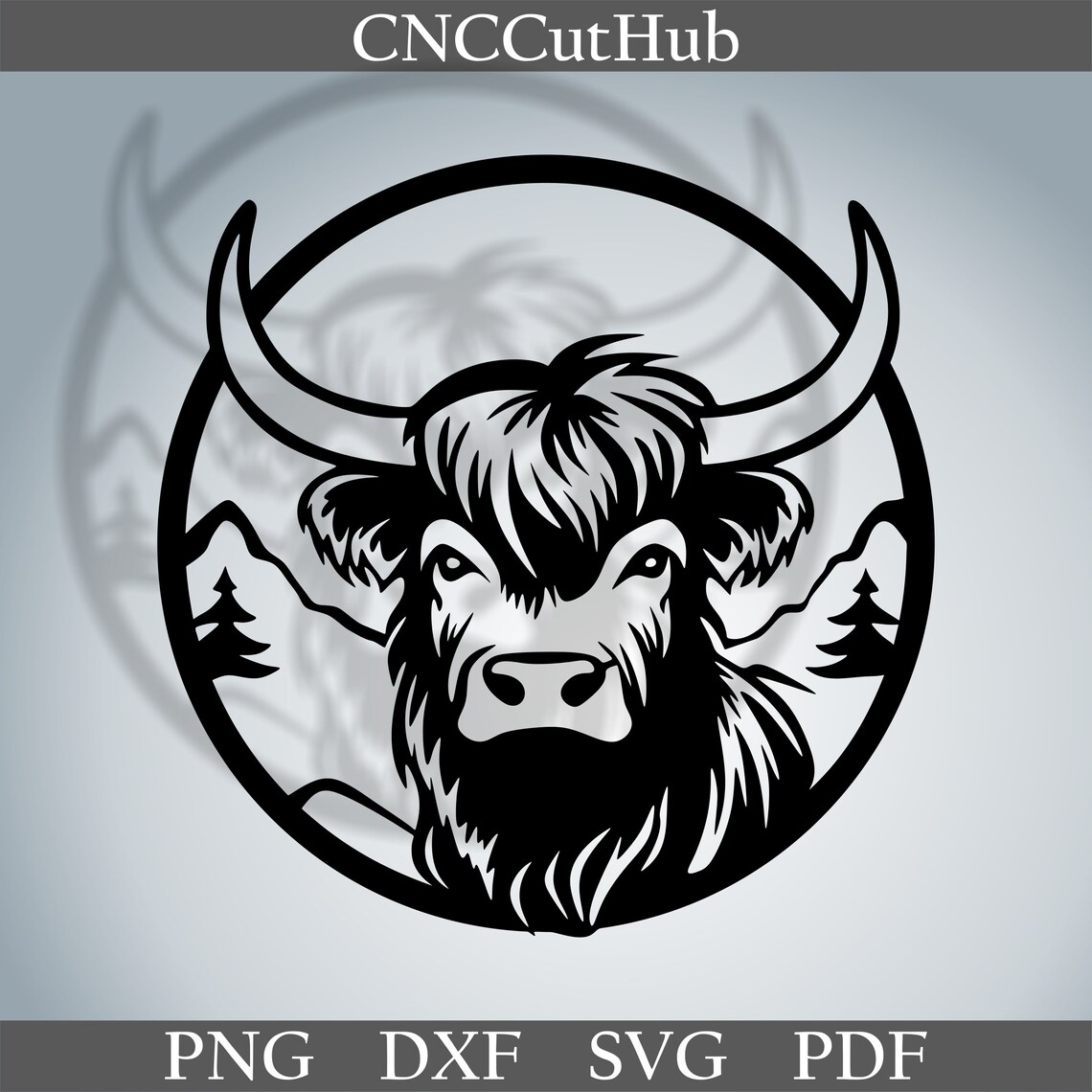 Higland Cow Dxf Cowboy Cut File for Laser Dxf Plasma Cnc Metal Wall ...