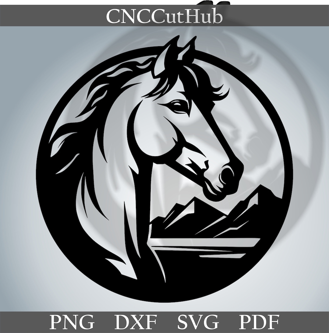 Horse Scene Dxf, Animals Cut File for Laser Dxf Plasma Cnc Metal Wall ...