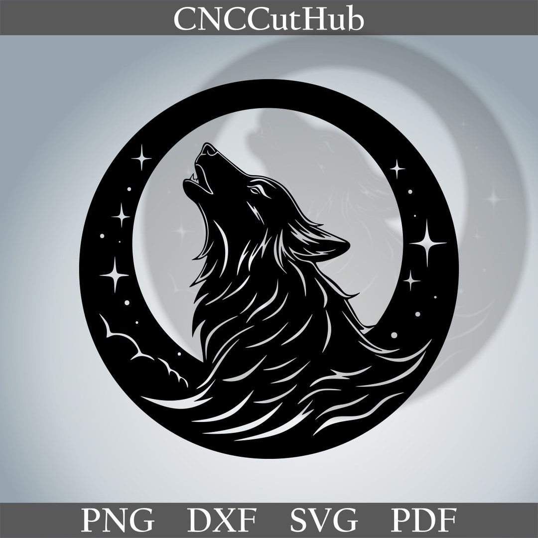 Wolf Scene Dxf, Animals Cut File for Laser, Dxf Plasma, Cnc, Metal Wall ...