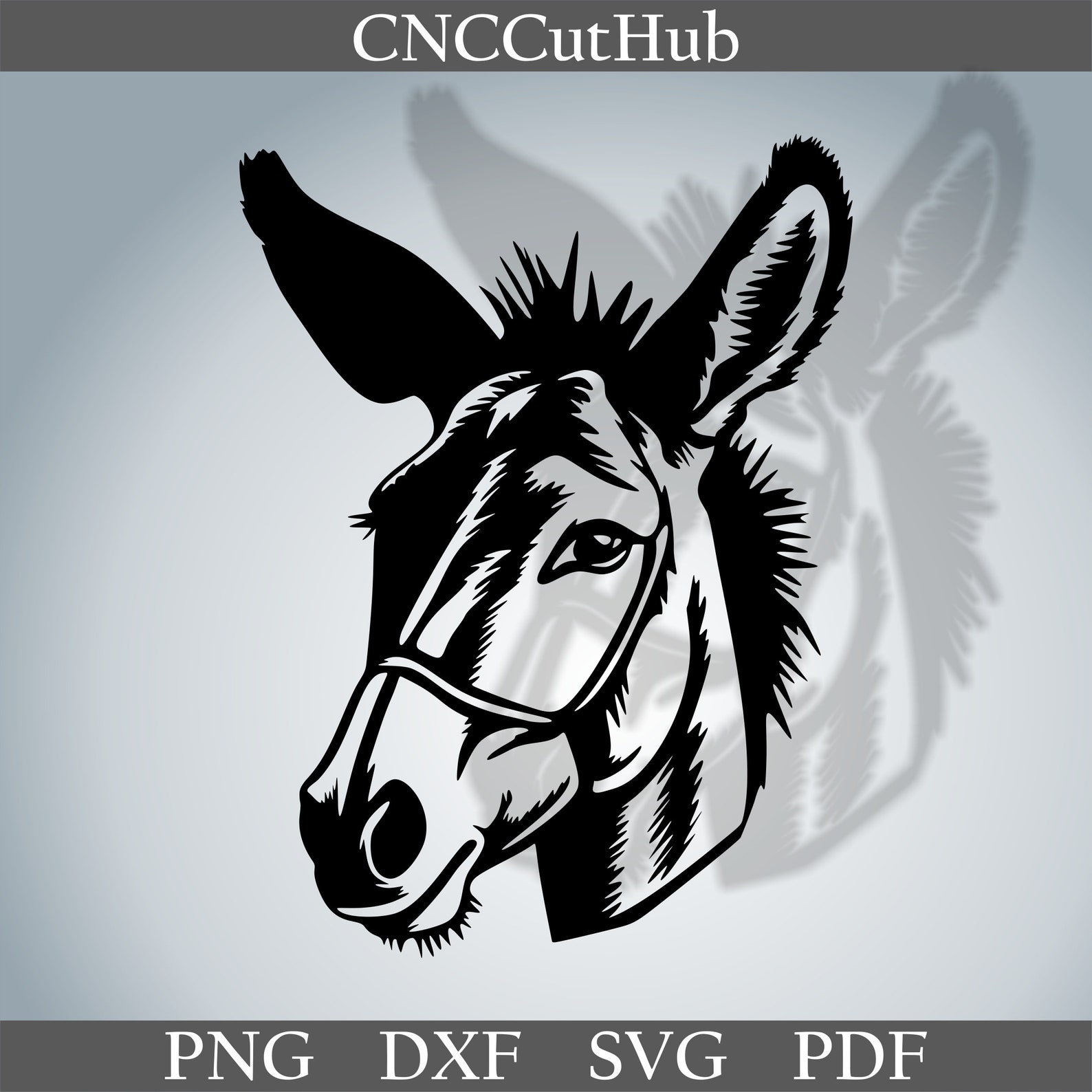 Donkey Head Dxf, Animals Cut File for Laser Dxf Plasma Cnc Metal Wall ...