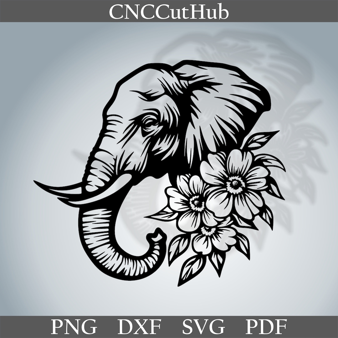 Elephant Dxf, Safari Cut File for Laser Plasma, Cnc Metal Decor, Svg ...