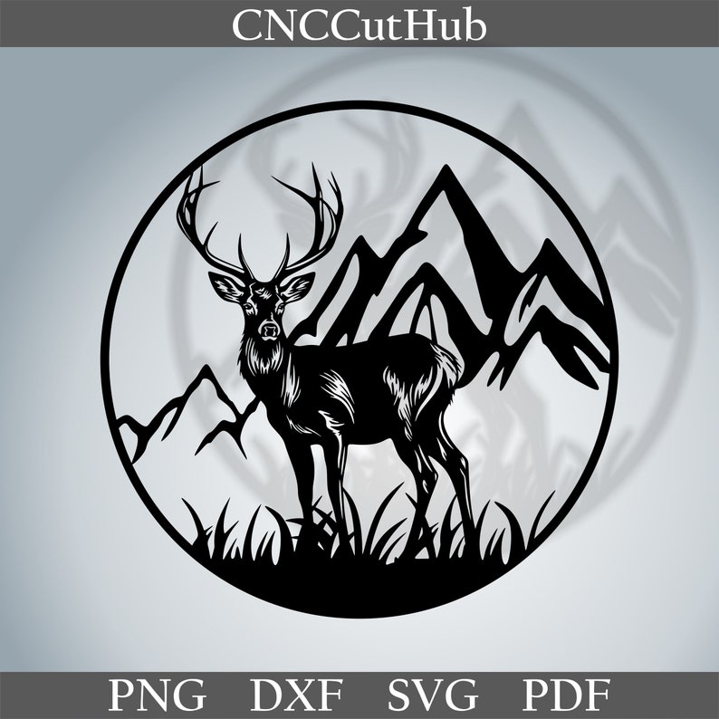 Deer Scene Dxf, Animals Cut File for Laser, Dxf Plasma, Cnc, Metal Wall ...