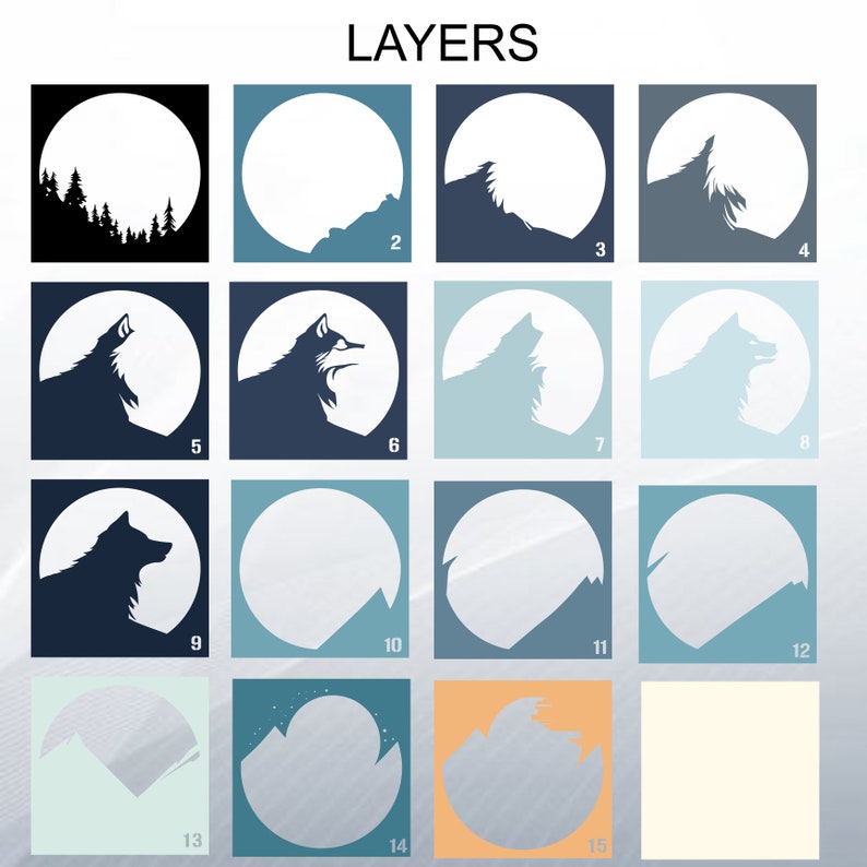 Wolf Scene 3D Shadow Box SVG Templates Wall Decor Cricut Paper Wood Art ...