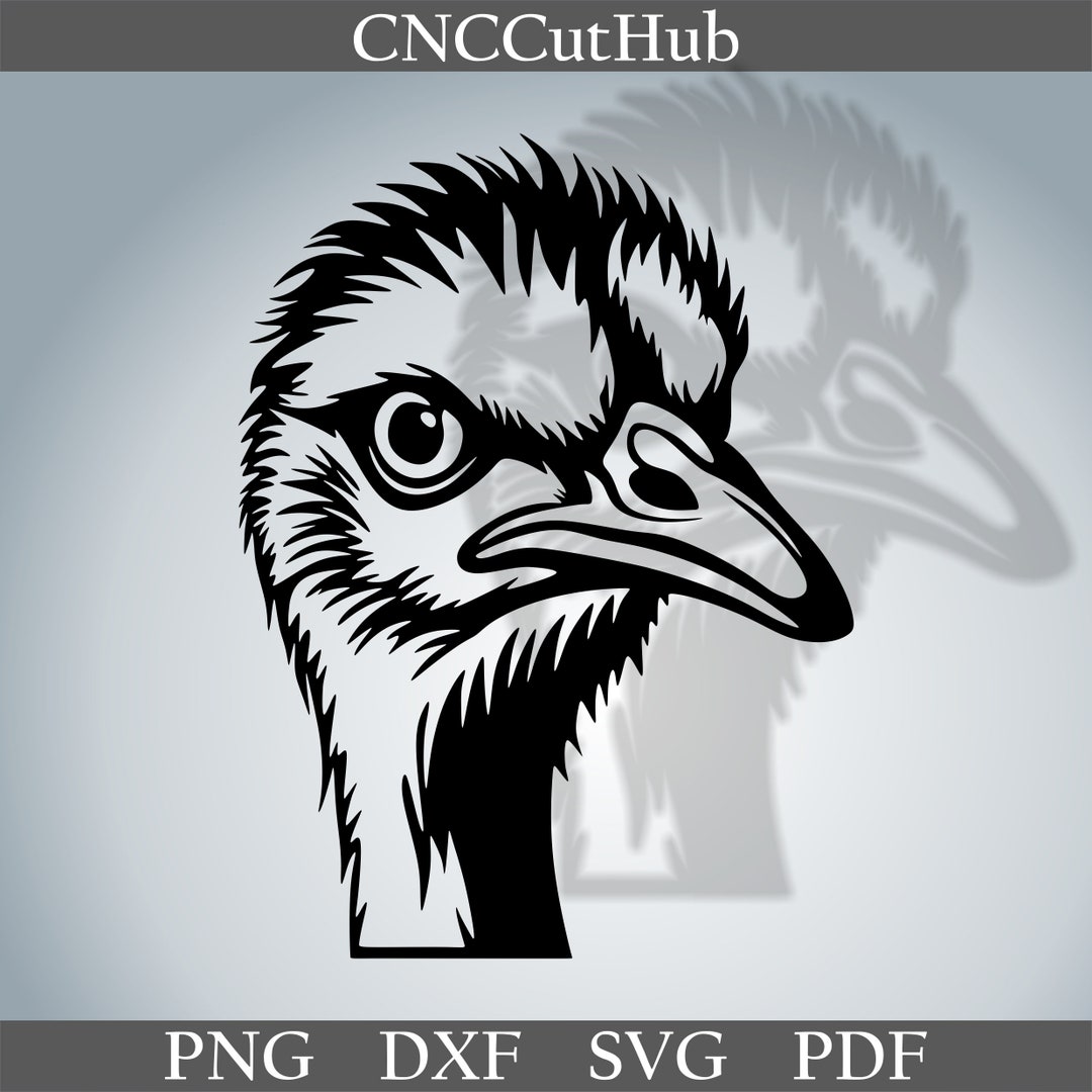 Ostrich Head Dxf, Bird Cut File for Laser Plasma, Cnc Metal Decor, Svg ...