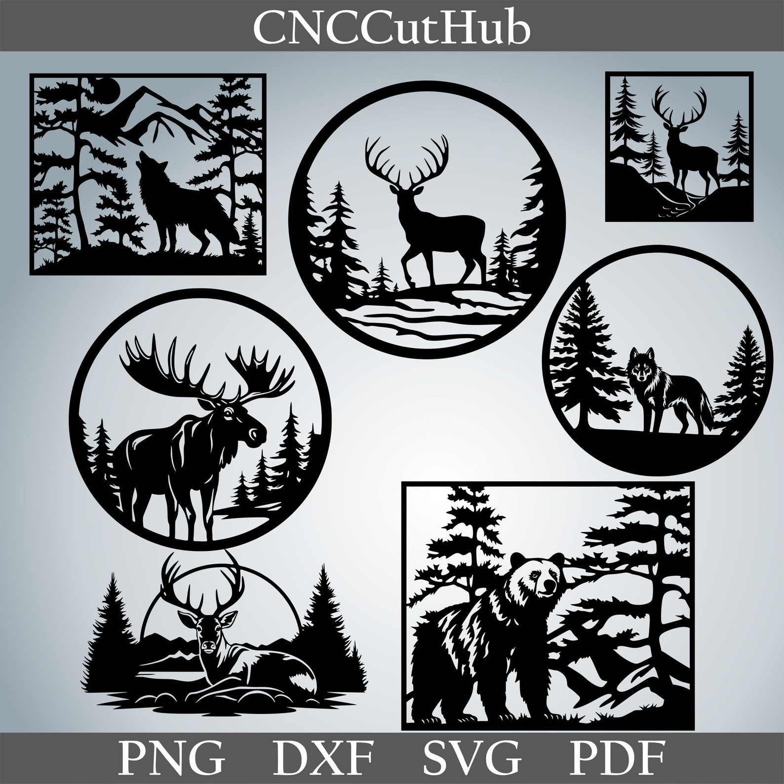 Mountains Scene Dxf, Cut File for Laser, Dxf Plasma, Cnc, Metal Wall ...