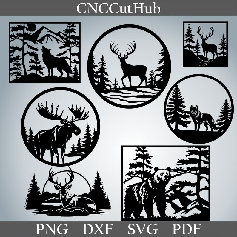 Mountains Scene Dxf, Cut File for Laser, Dxf Plasma, Cnc, Metal Wall ...