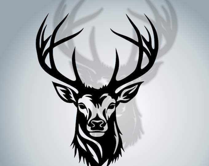 Deer Head Dxf, Animals Cut File for Laser, Plasma Cnc Metal Wall Decor ...