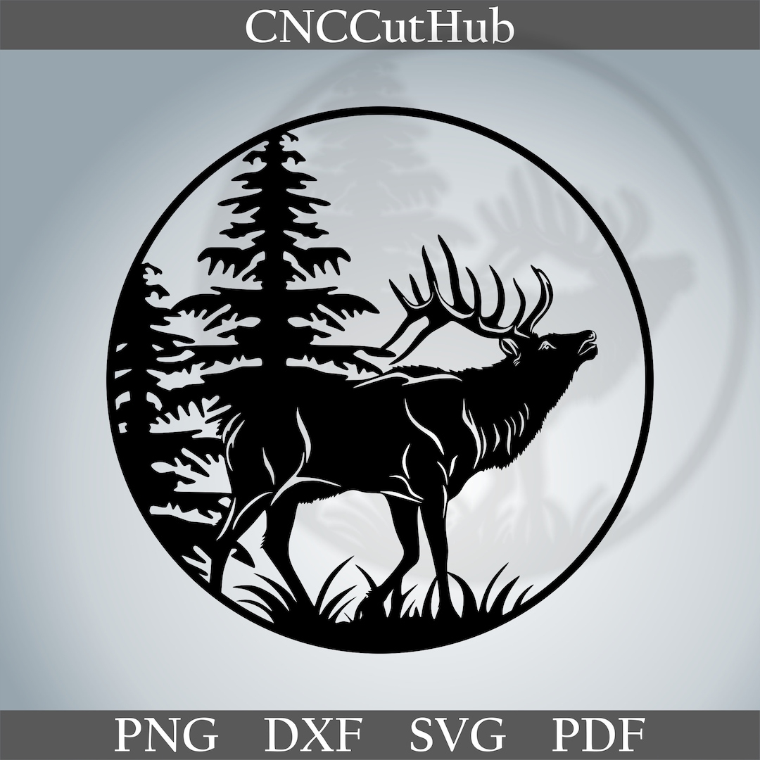 Deer Scene Dxf, Animals Cut File for Laser, Dxf Plasma, Cnc, Metal Wall ...