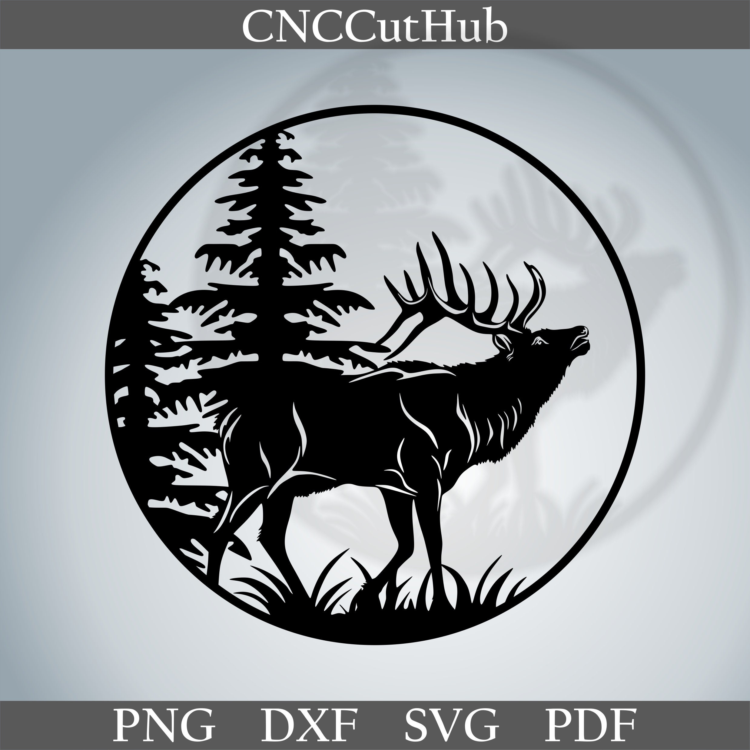 Deer Scene Dxf, Animals Cut File for Laser, Dxf Plasma, Cnc, Metal Wall ...
