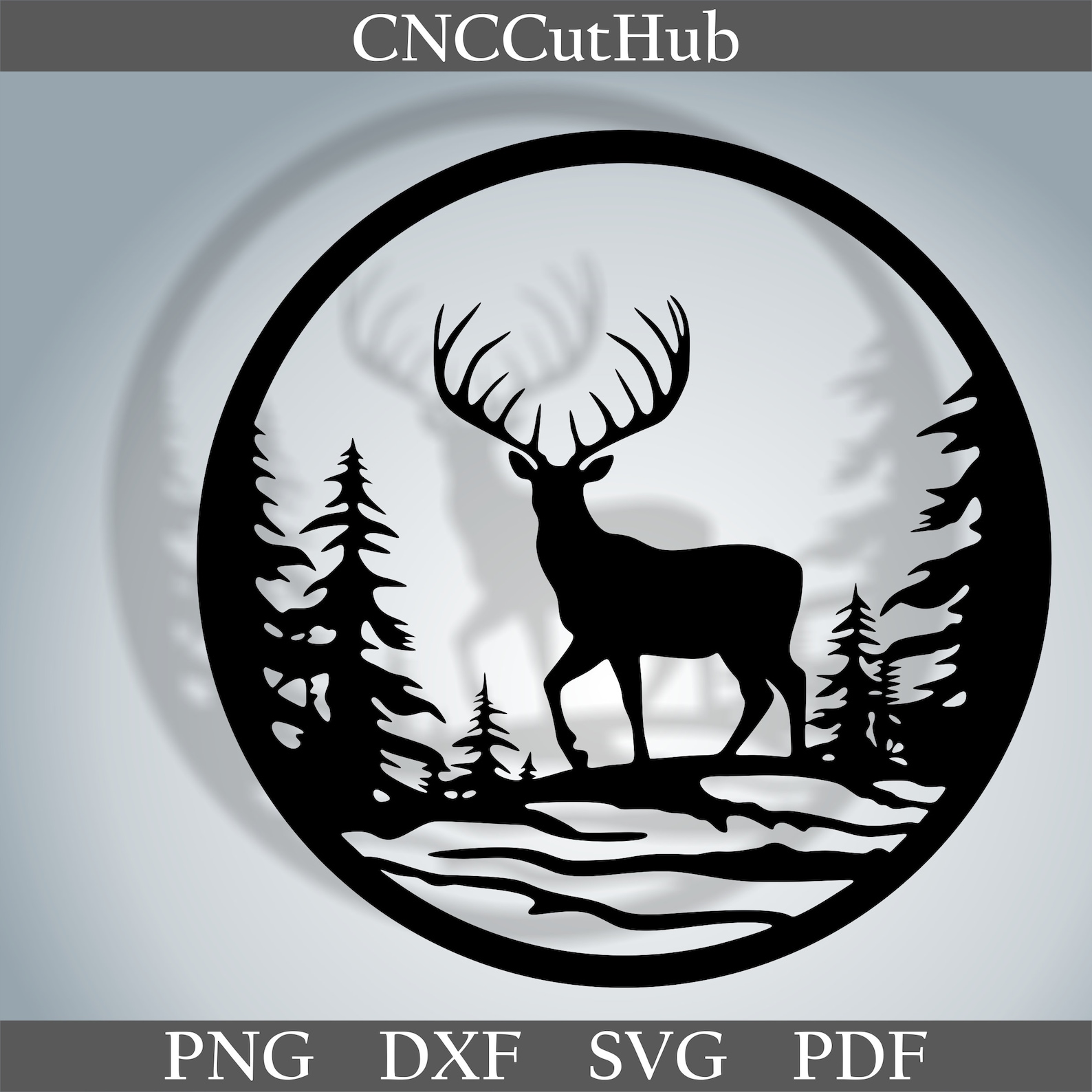 Deer Scene Dxf, Animals Cut File for Laser, Dxf Plasma, Cnc, Metal Wall ...
