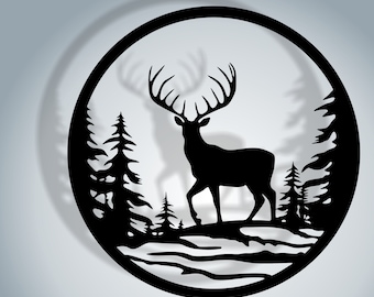 Deer Head Dxf, Animals Cut File for Laser, Plasma Cnc Metal Wall Decor ...