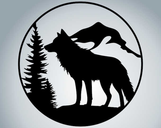 Wolf Scene Dxf, Animals Cut File for Laser, Dxf Plasma, Cnc, Metal Wall ...