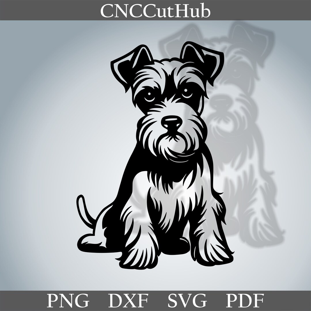 Mini Schnauzer Head Dxf, Animals Cut File for Laser Plasma, Cnc Metal ...