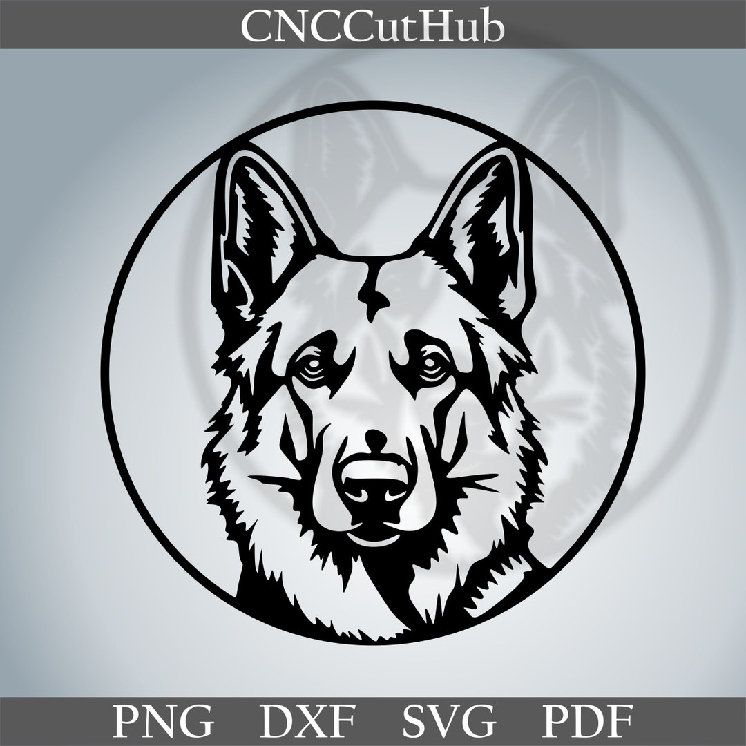German Shepherd Dxf, Silhouette Animals Cut File for Laser Plasma, Cnc ...