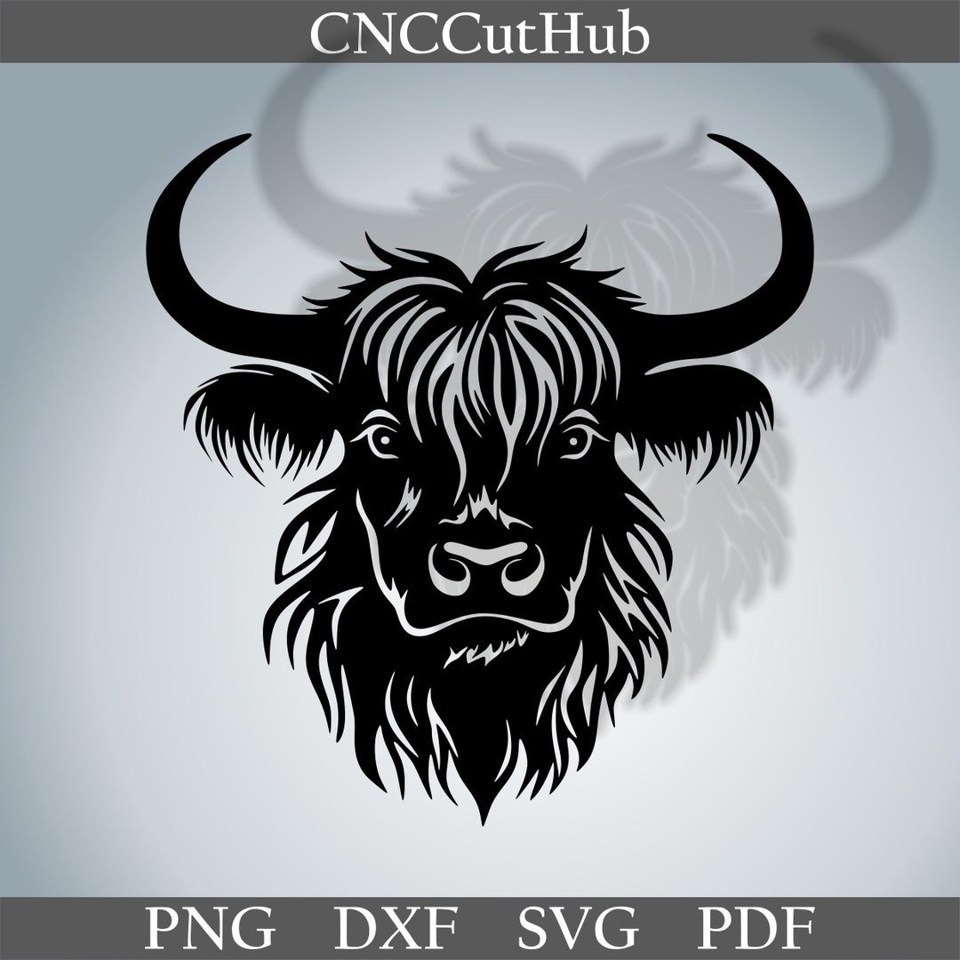 Highland Cow Dxf Cowboy Cut File for Laser Dxf Plasma Cnc Metal Wall ...