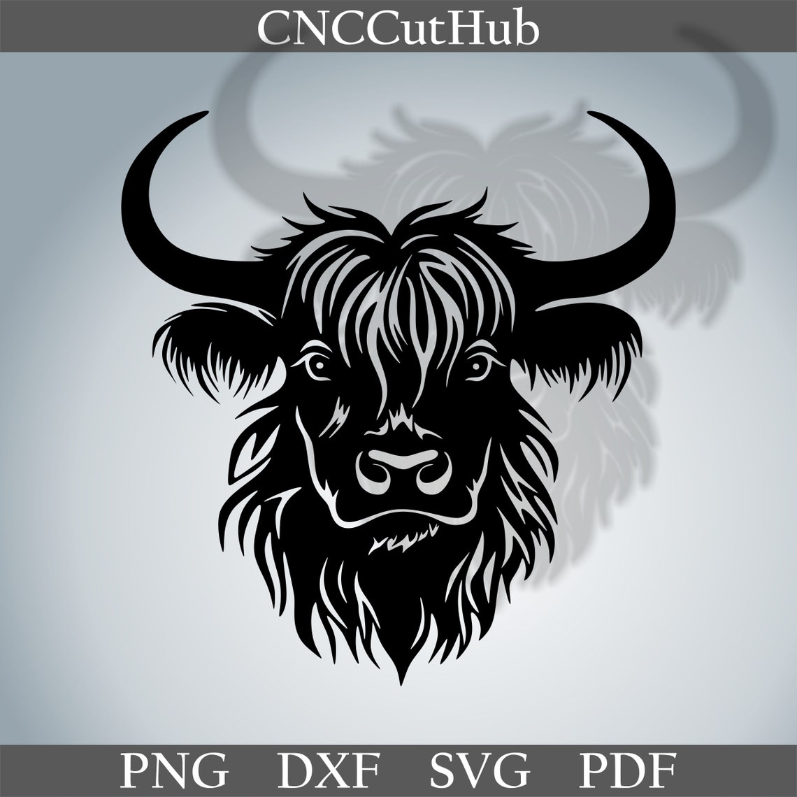Highland Cow Dxf Cowboy Cut File for Laser Dxf Plasma Cnc Metal Wall ...