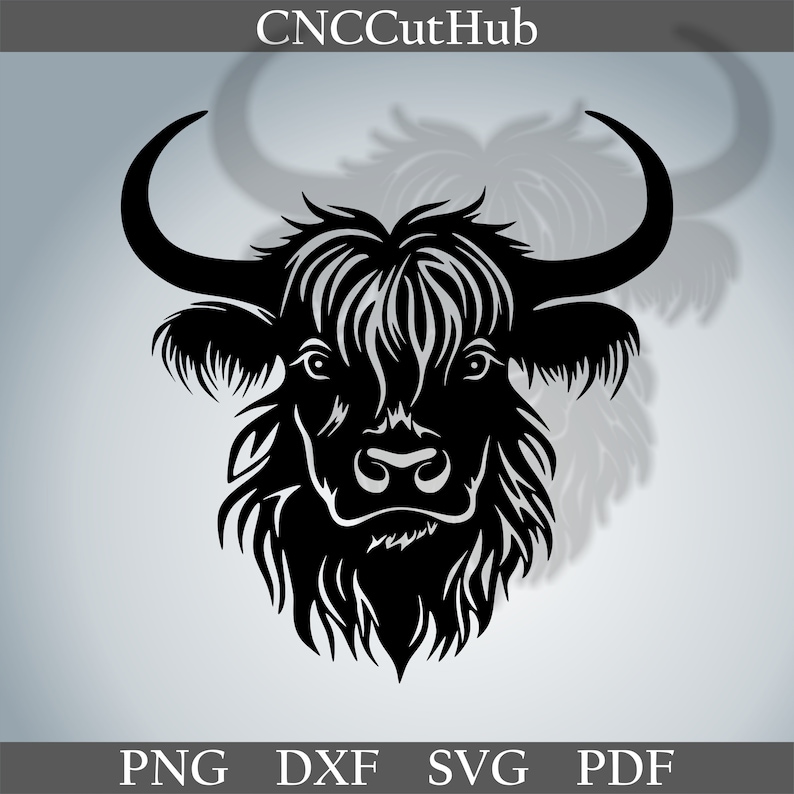 Highland Cow Dxf Cowboy Cut File for Laser Dxf Plasma Cnc Metal Wall ...