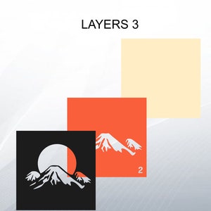 Mountains 3D Volcano Shadow Box SVG 4 Templates Wall Decor Cricut Paper ...