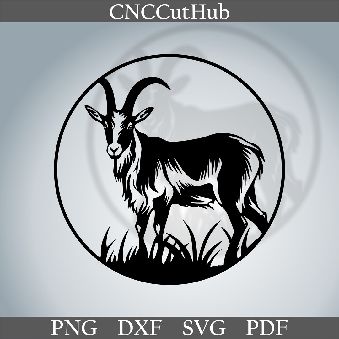 Goat Scene Dxf, Animals Cut File for Laser Dxf Plasma Cnc Metal Wall ...
