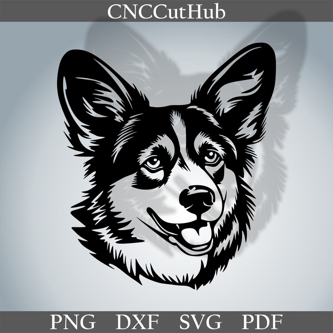 Corgi Head Dxf, Animals Cut File for Laser Plasma, Cnc Metal Decor, Svg ...