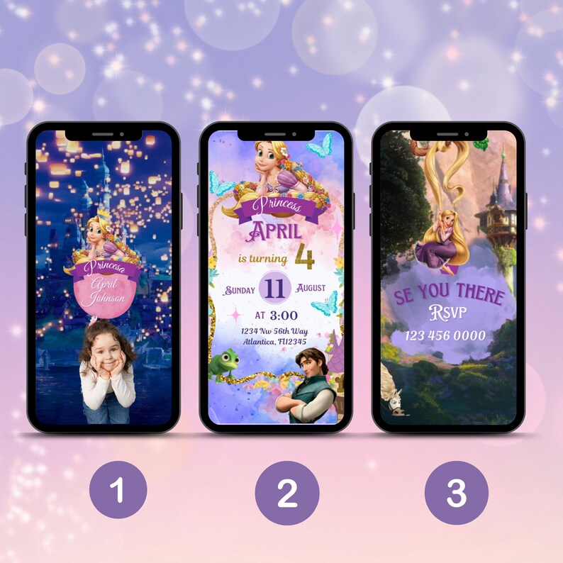 Rapunzel Birthday Invitation, Tangled Invitation, Birthday Princes ...