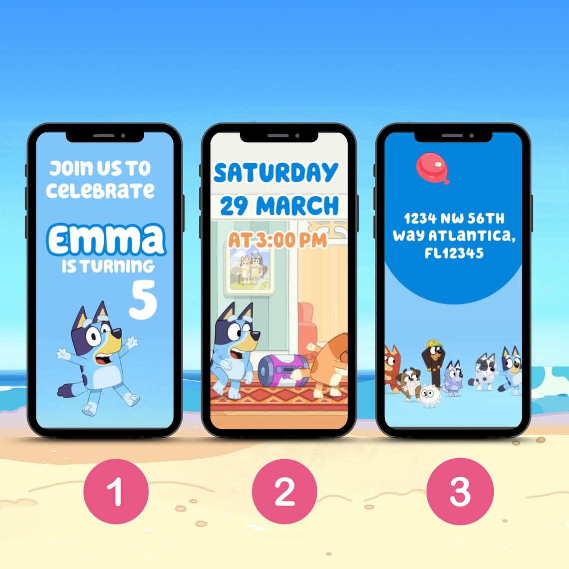 Bluey Card, Blue Dog Invitation, Bluey Party Invitation, Bluey Bingo ...