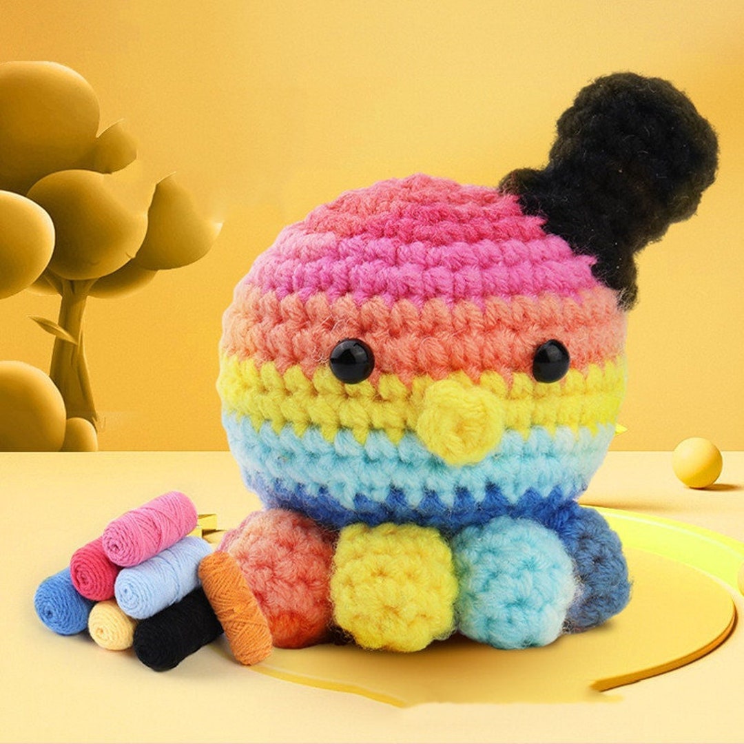 BEGINNER Octopus CROCHET KIT , Easy Starter Crochet Kit, Amigurumi Kit ...