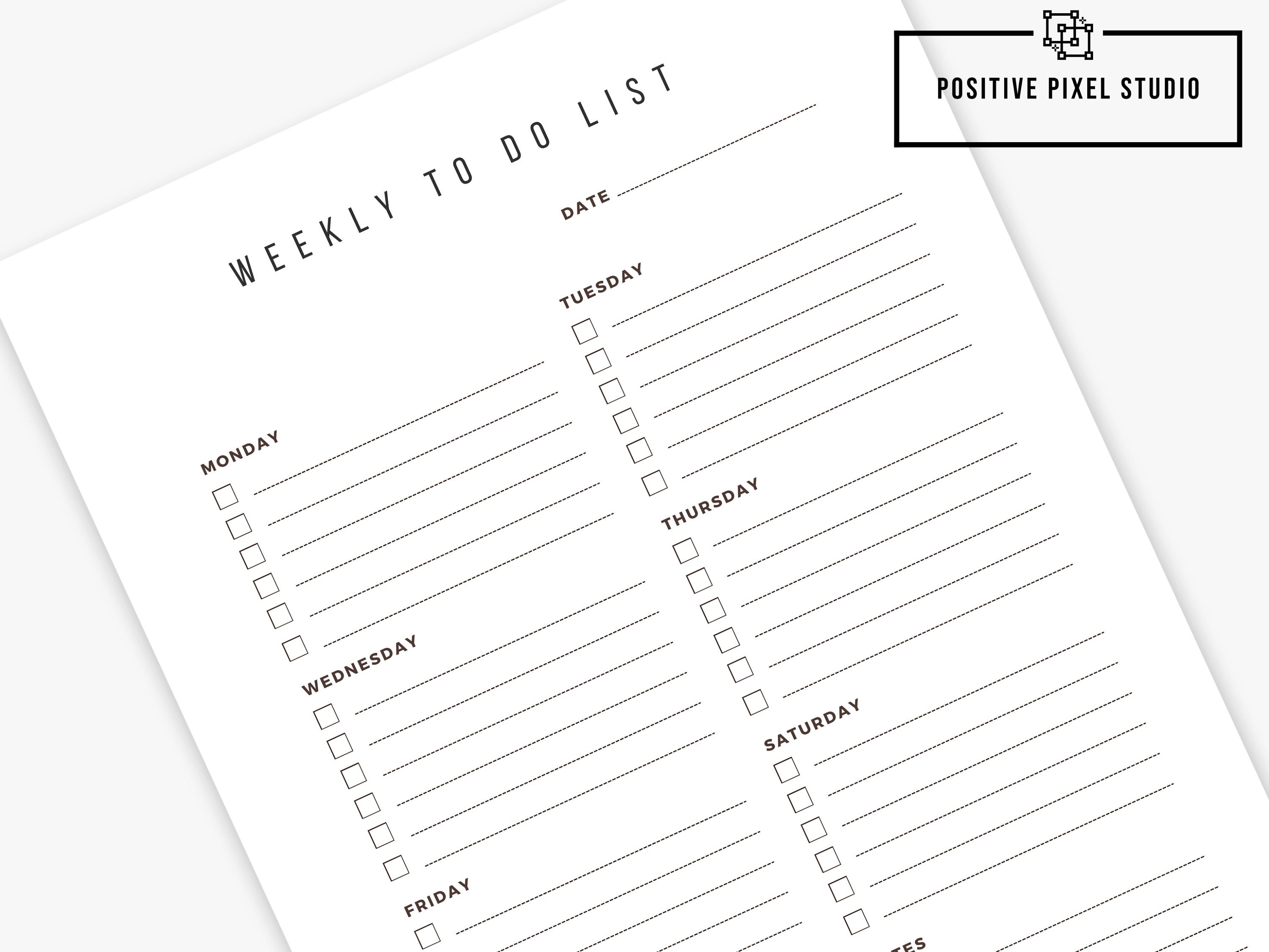 Weekly to Do List Printable, Weekly Task List Template, Weekly Planner ...