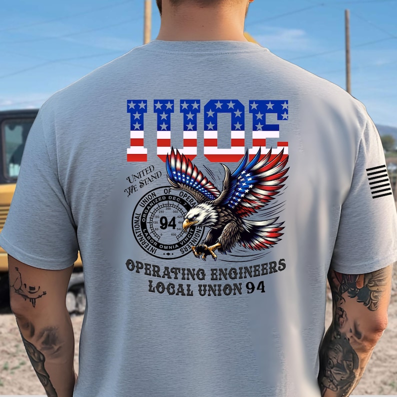 Operating Engineers Local 94 T-shirt, Custom Union Shirt, USA Flag ...
