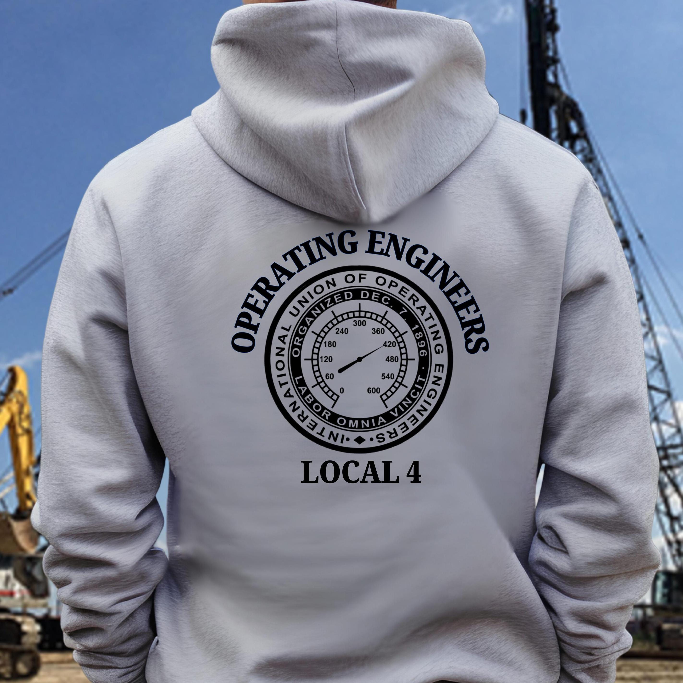 IUOE Local 4 Operating Engineer Hoodie, Hi-vis, Custom Sweatshirt ...