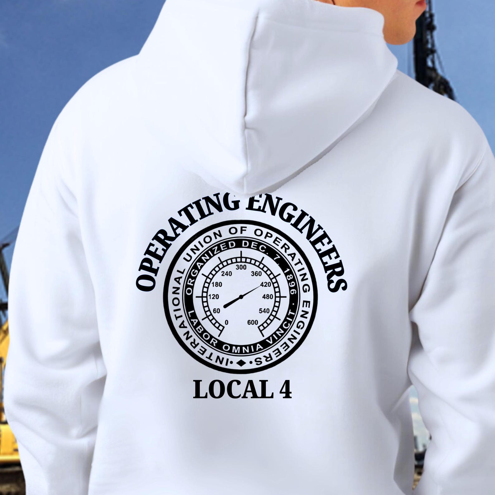 IUOE Local 4 Operating Engineer Hoodie, Hi-vis, Custom Sweatshirt ...