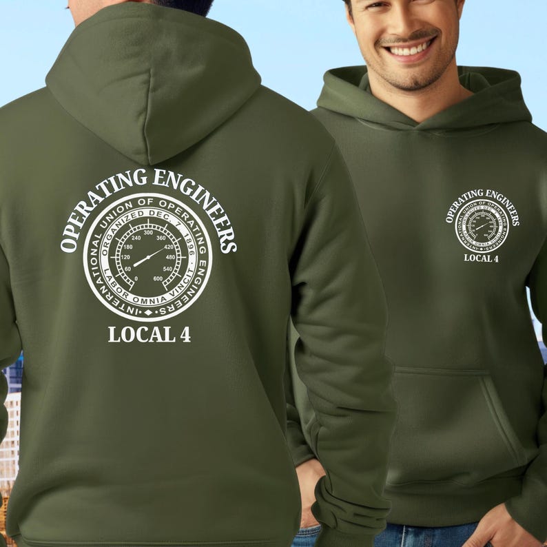 IUOE Local 4 Operating Engineer Hoodie, Hi-vis, Custom Sweatshirt ...