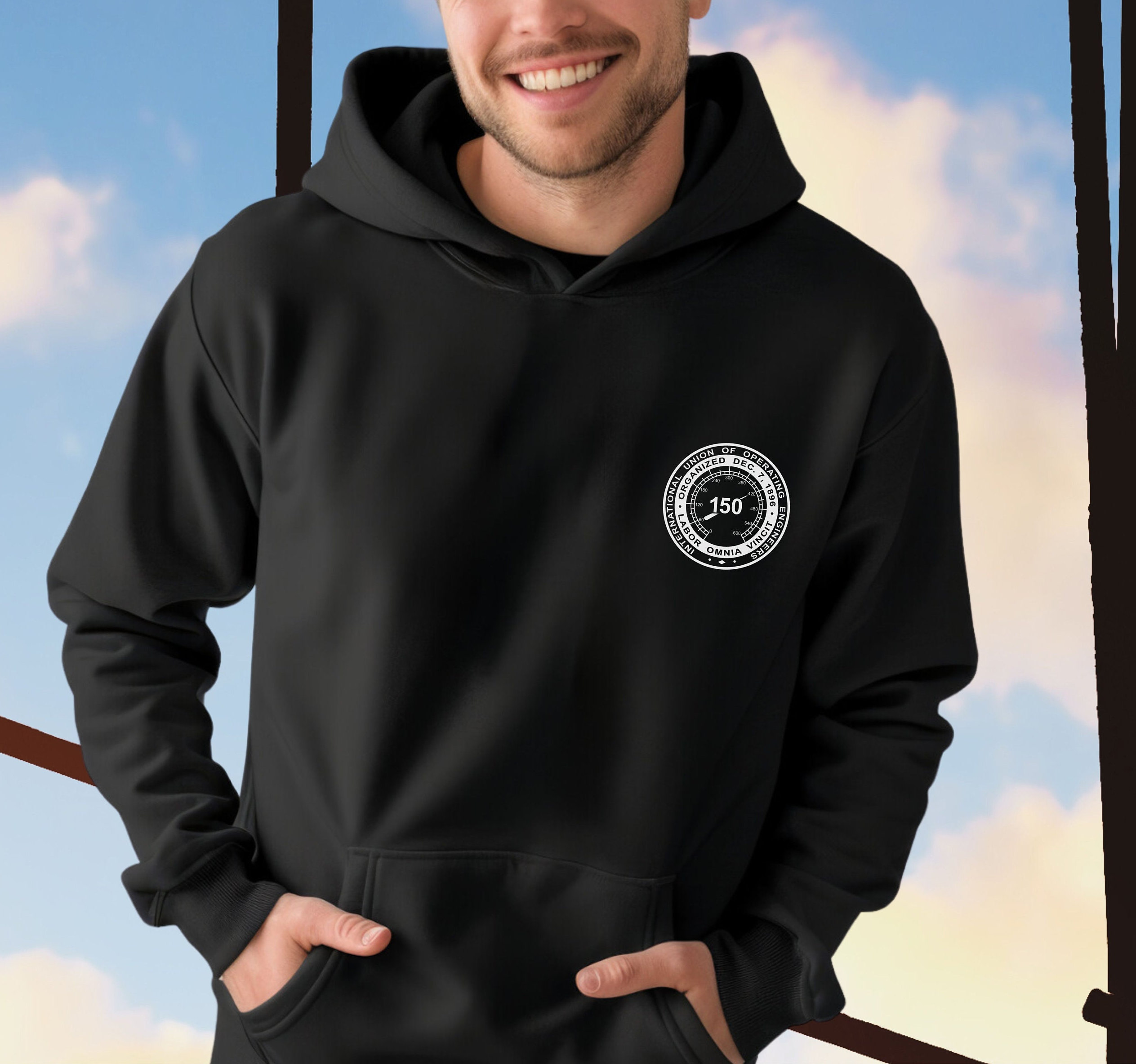 IUOE Local 150 Operating Engineers Sweatshirt, Heavy Equipment Operator ...