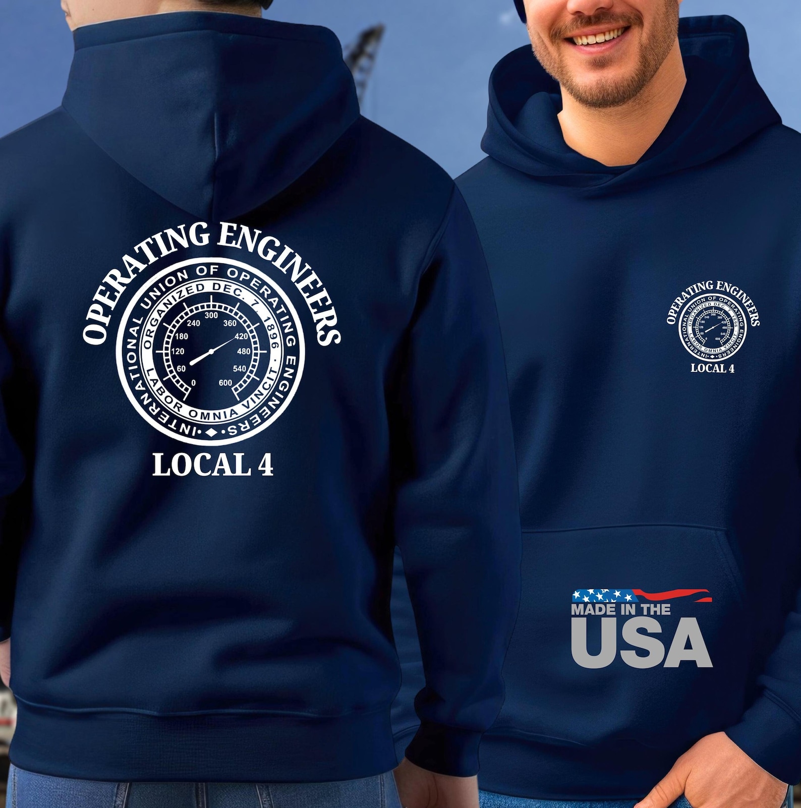 IUOE Local 4 Operating Engineer Hoodie, Hi-vis, Custom Sweatshirt ...