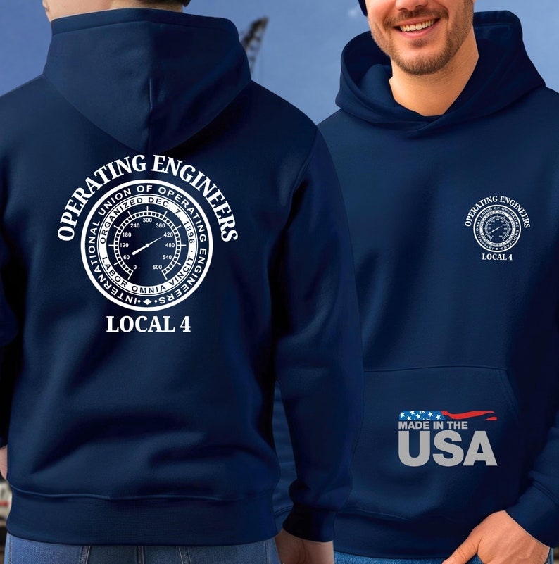 IUOE Local 4 Operating Engineer Hoodie, Hi-vis, Custom Sweatshirt ...