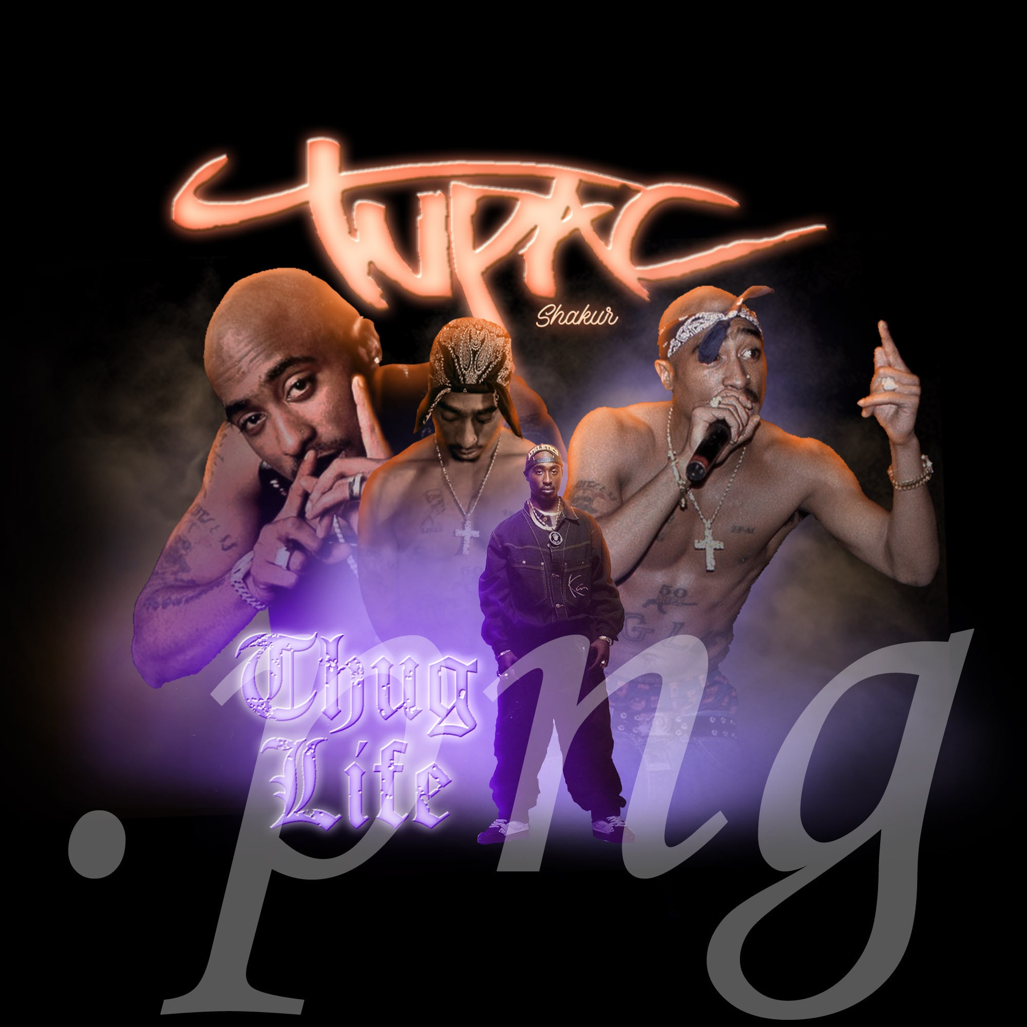 Diseño PNG de la leyenda del rapero 2Pac Syakur solo para camiseta ...